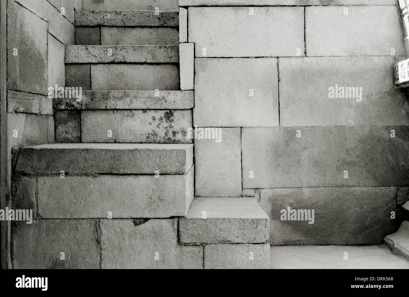 Stone work stairway in Jaisalmer in Rajasthan in India in South Asia ...
