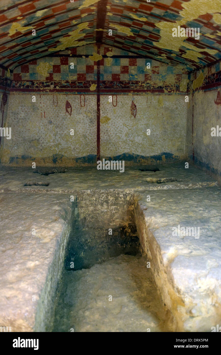 Tomb Cacciatore which dates from 510-500 BC at Etruscan Monterozzi ...
