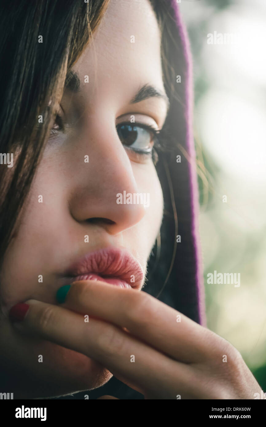 Portrait young woman pouting mouth hi-res stock photography and images ...