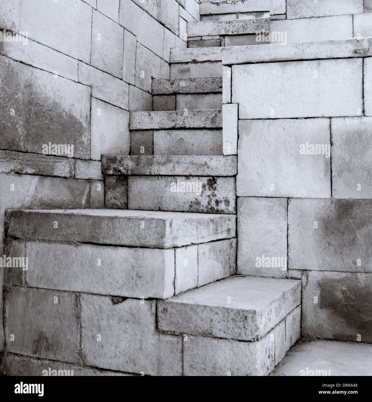 Stone work stairway in Jaisalmer in Rajasthan in India in South Asia ...