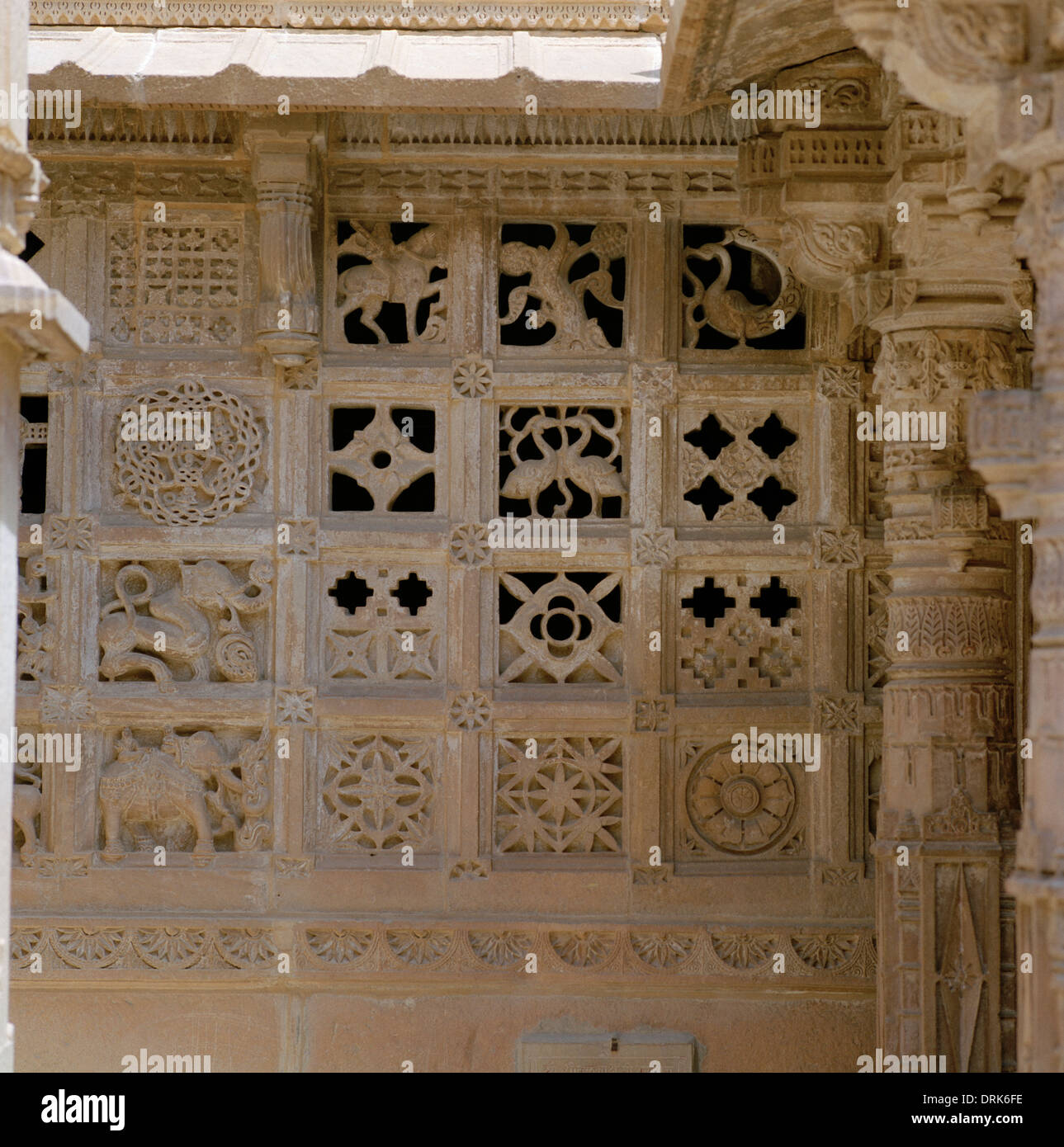 Religious art at the Jain Temples in Jaisalmer in India in Rajasthan in ...