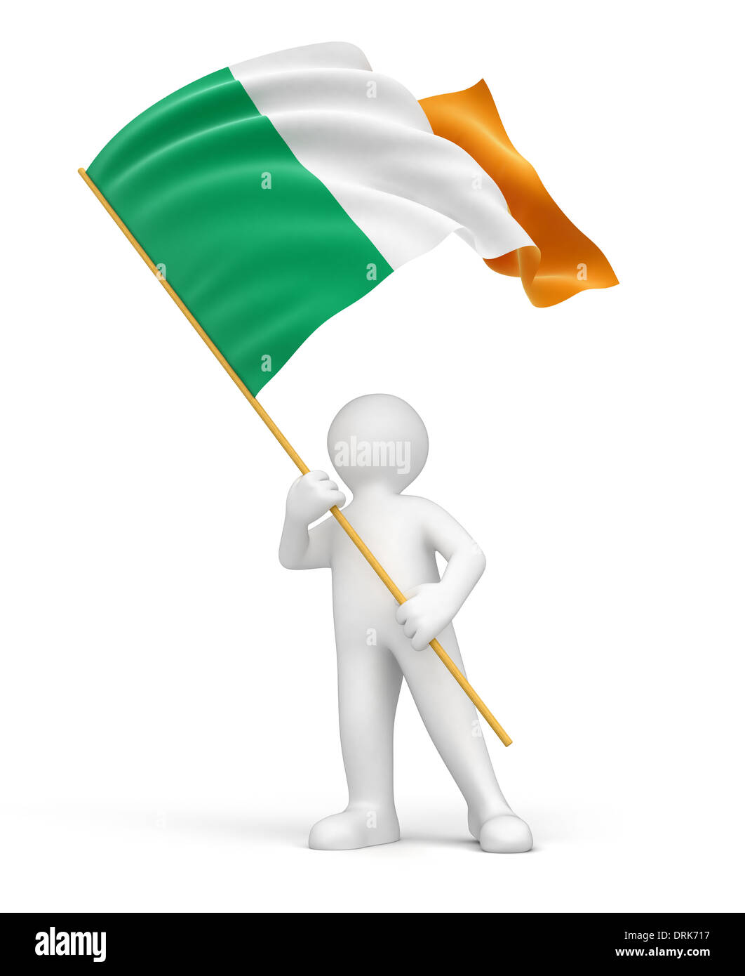 Man and Irish flag (clipping path included Stock Photo - Alamy