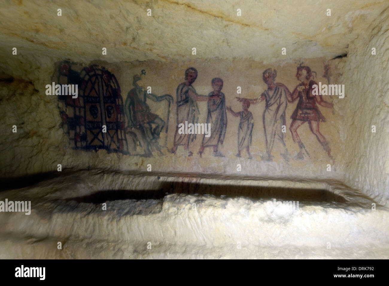 Painted tomb 5636 which dates from 3rd century BC Etruscan Necropolis ...