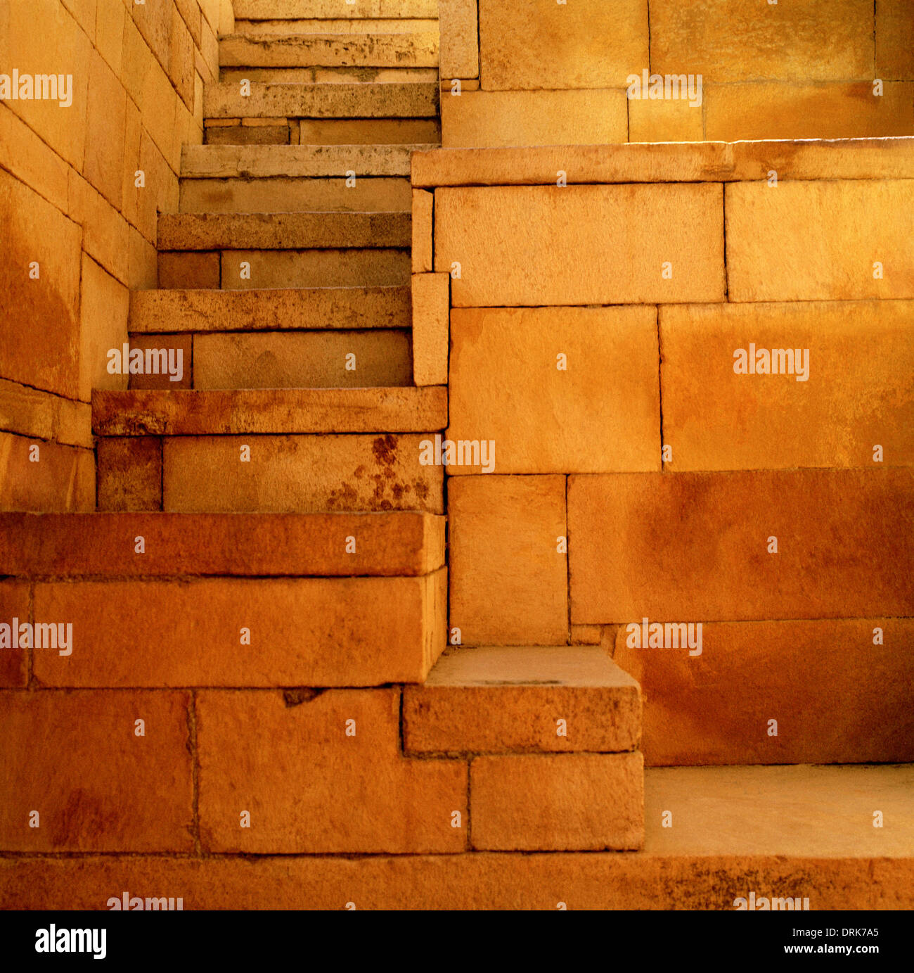 Stone stairway in Jaisalmer in Rajasthan in India in South Asia ...