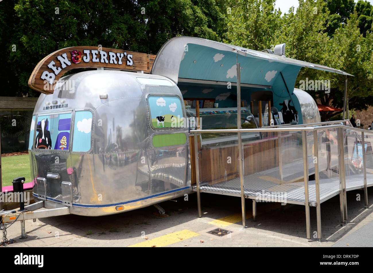 A Ben & Jerry's Airstream Ice cream trailer Stock Photo - Alamy