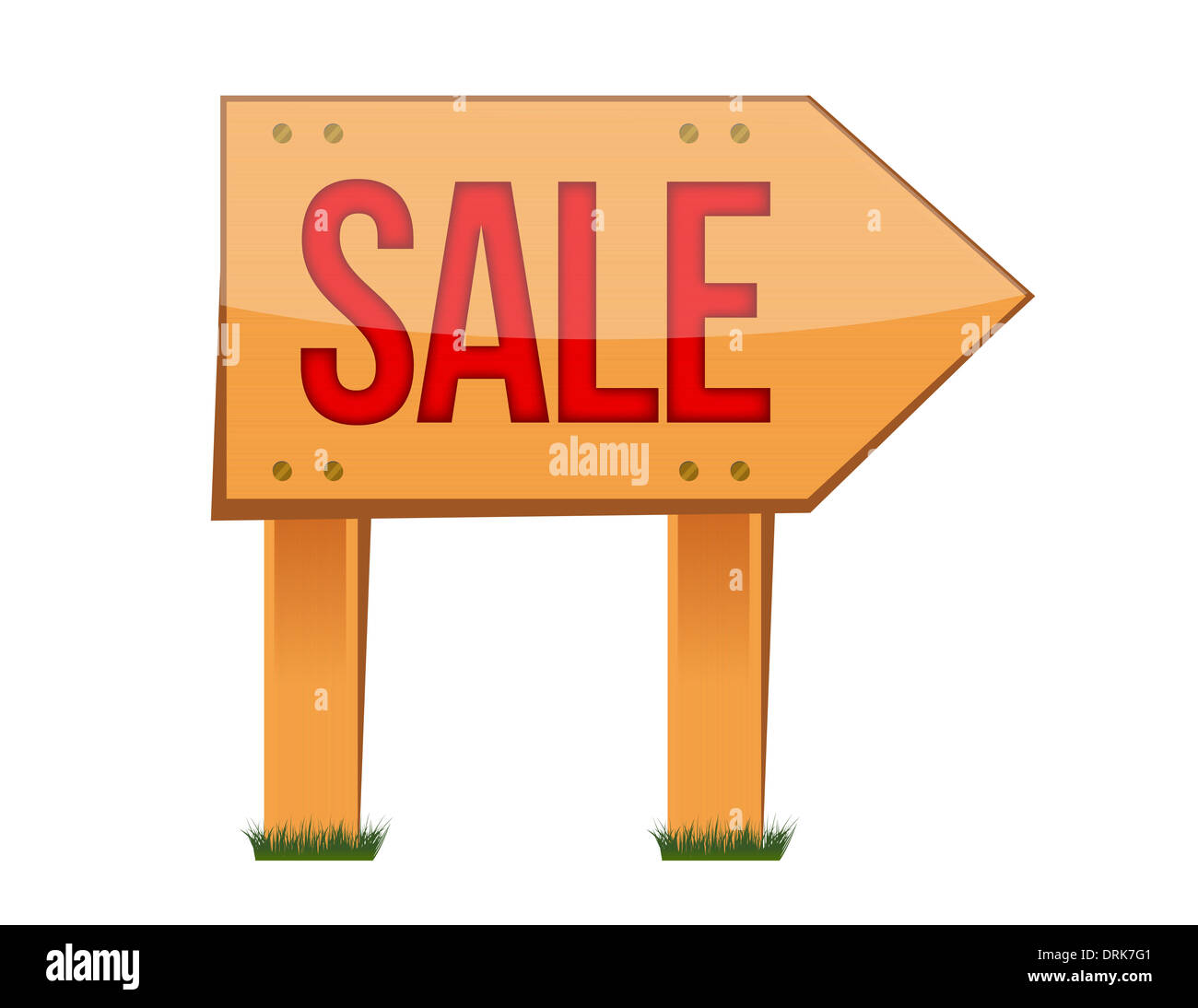 wooden sale sign illustration design over white Stock Photo - Alamy