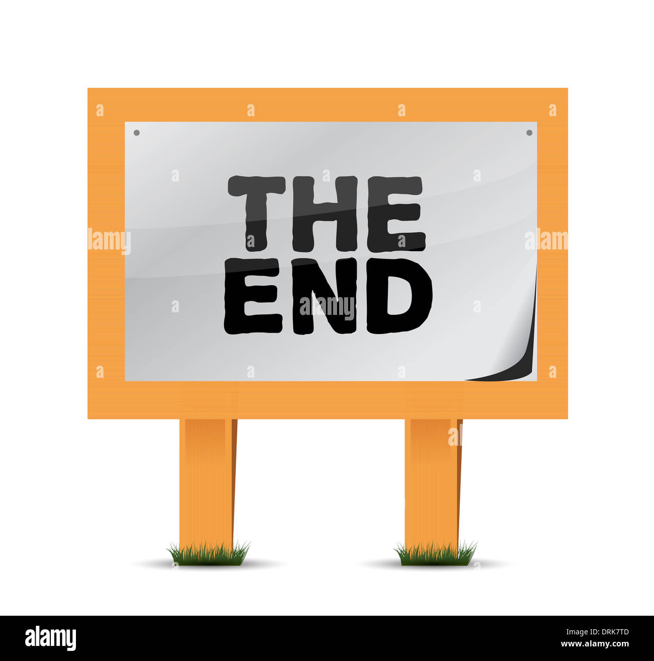the end wood sign illustration design over a white background Stock ...