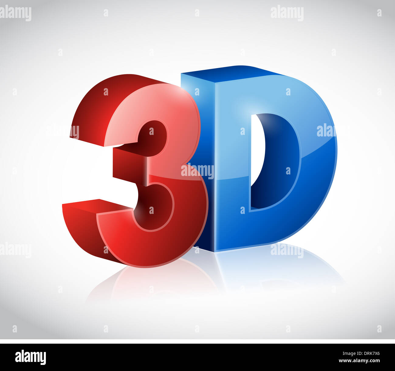 illustration of 3D word written in red and blue color design over white ...