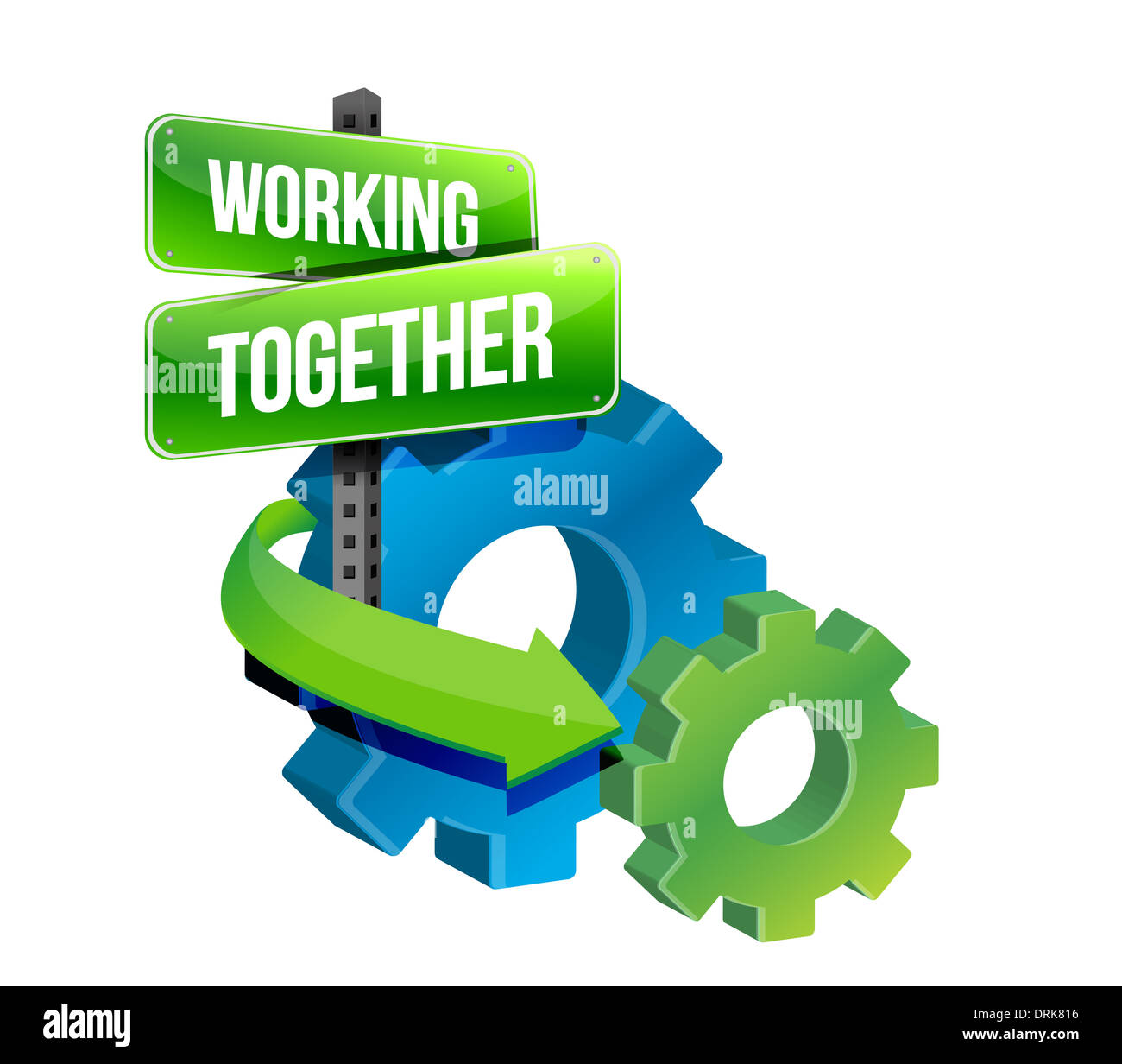 working together gears concept illustration design over a white ...