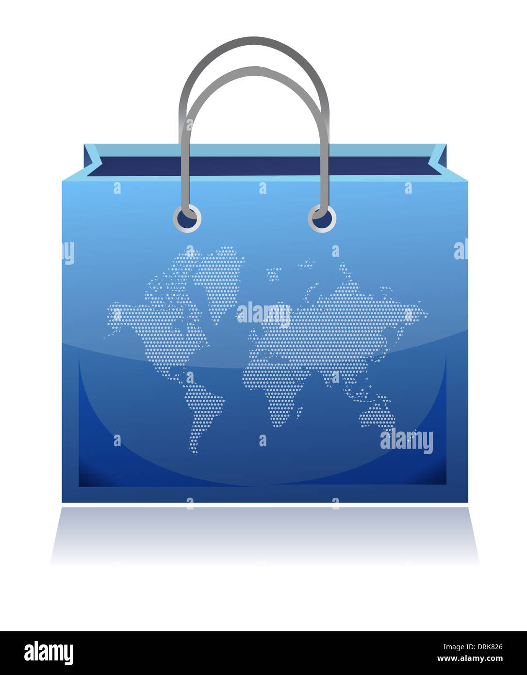 shopping bag mapped with the world map illustration design Stock Photo ...