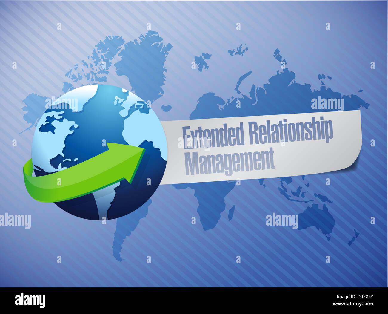extended relationship management globe concept illustration design over ...