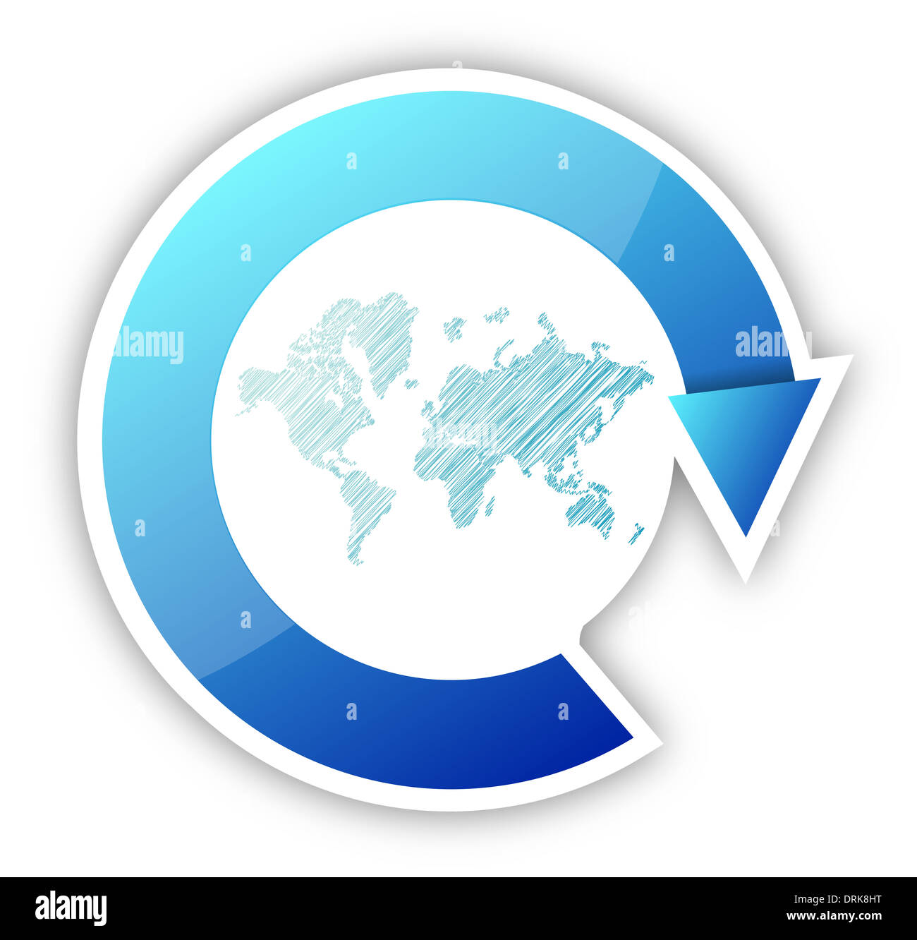 World map and arrows cycle illustration design over white Stock Photo ...