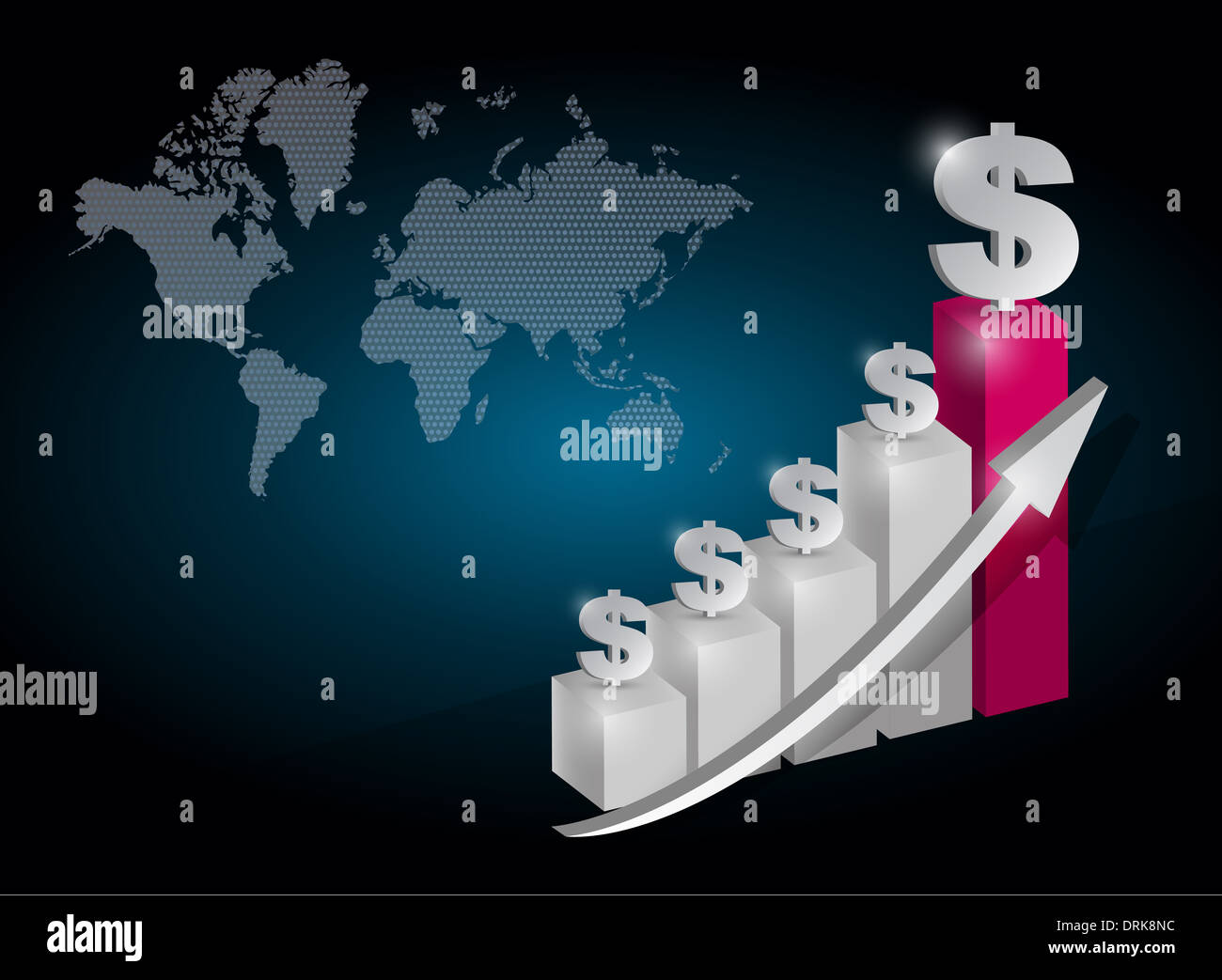 dollar currency graph chart illustration design over a dark background ...