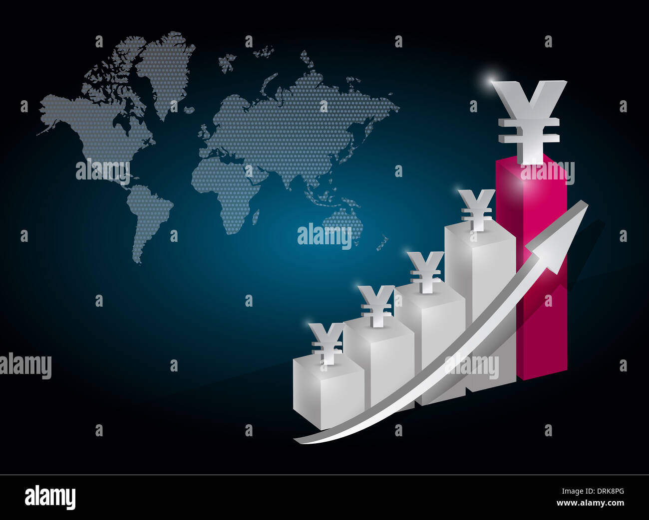 yen currency graph chart illustration design over a dark background ...