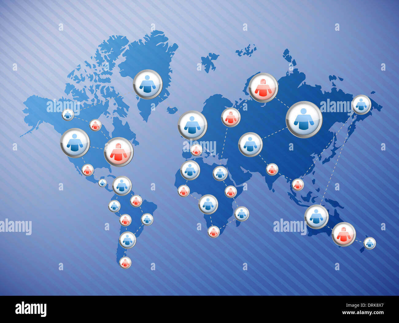 social media connections illustration design over a world map Stock ...