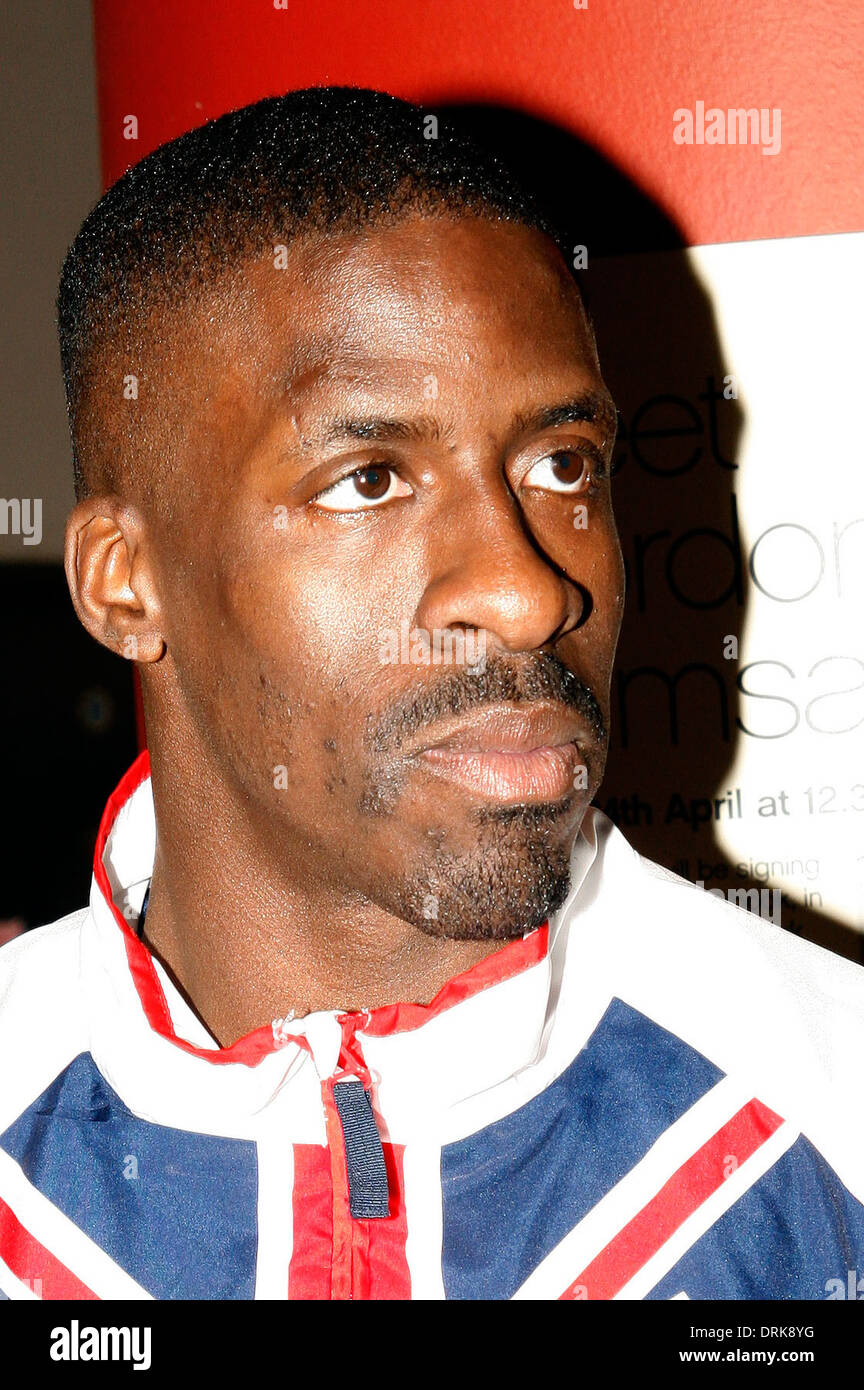 Controversial British sprinter Dwain Chambers at the launch of his book ...