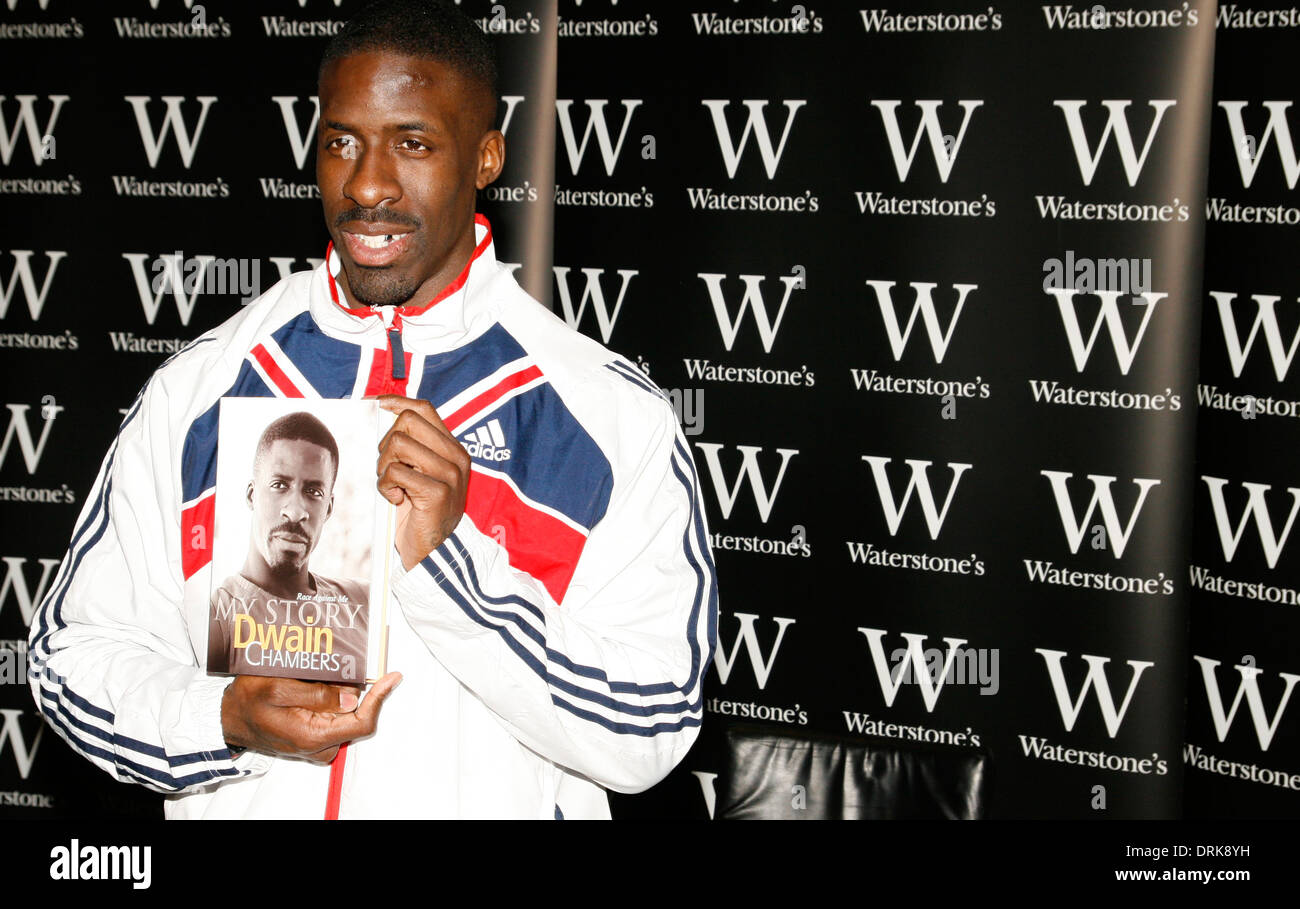 Controversial British sprinter Dwain Chambers at the launch of his book ...