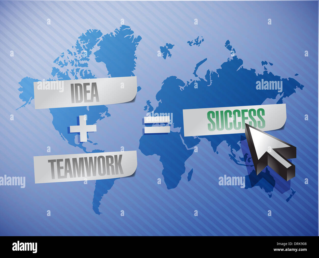 idea plus teamwork equals success concept illustration design Stock ...