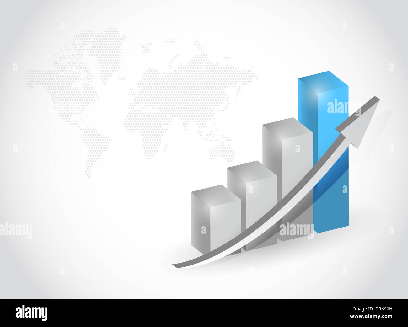 successful business graph illustration design and world map Stock Photo ...