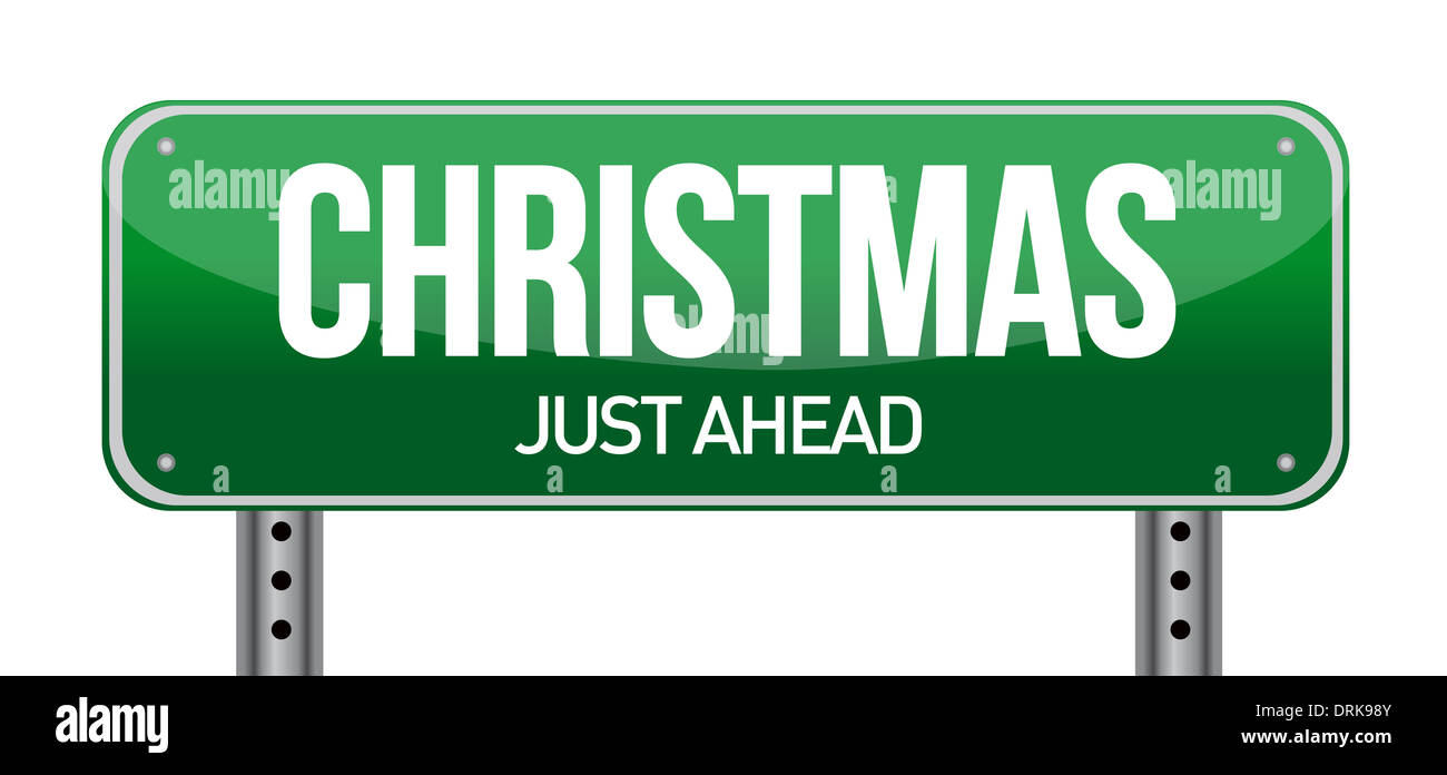 Christmas Road Sign illustration design over a white background Stock ...