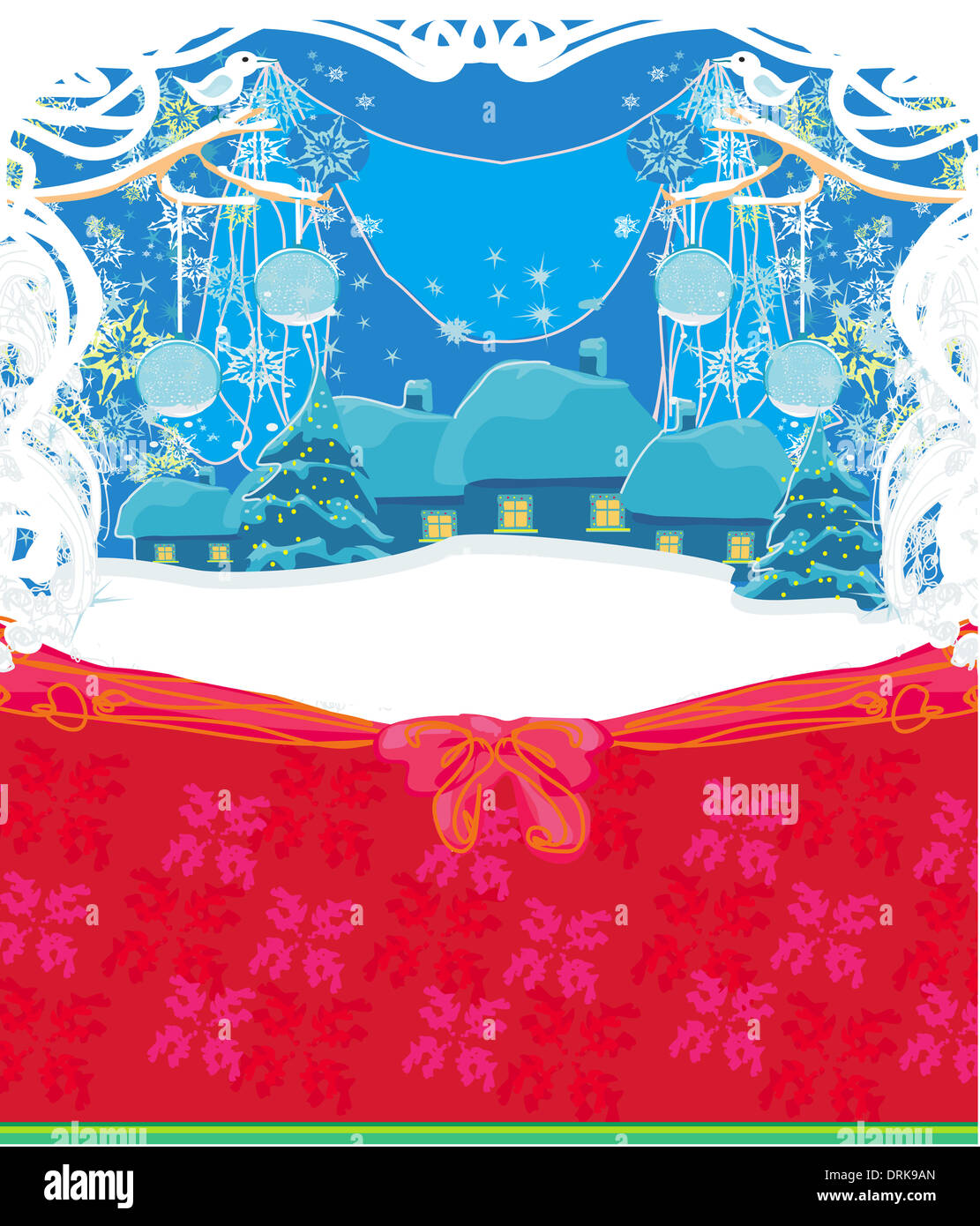 winter scene with snow and trees Stock Photo - Alamy