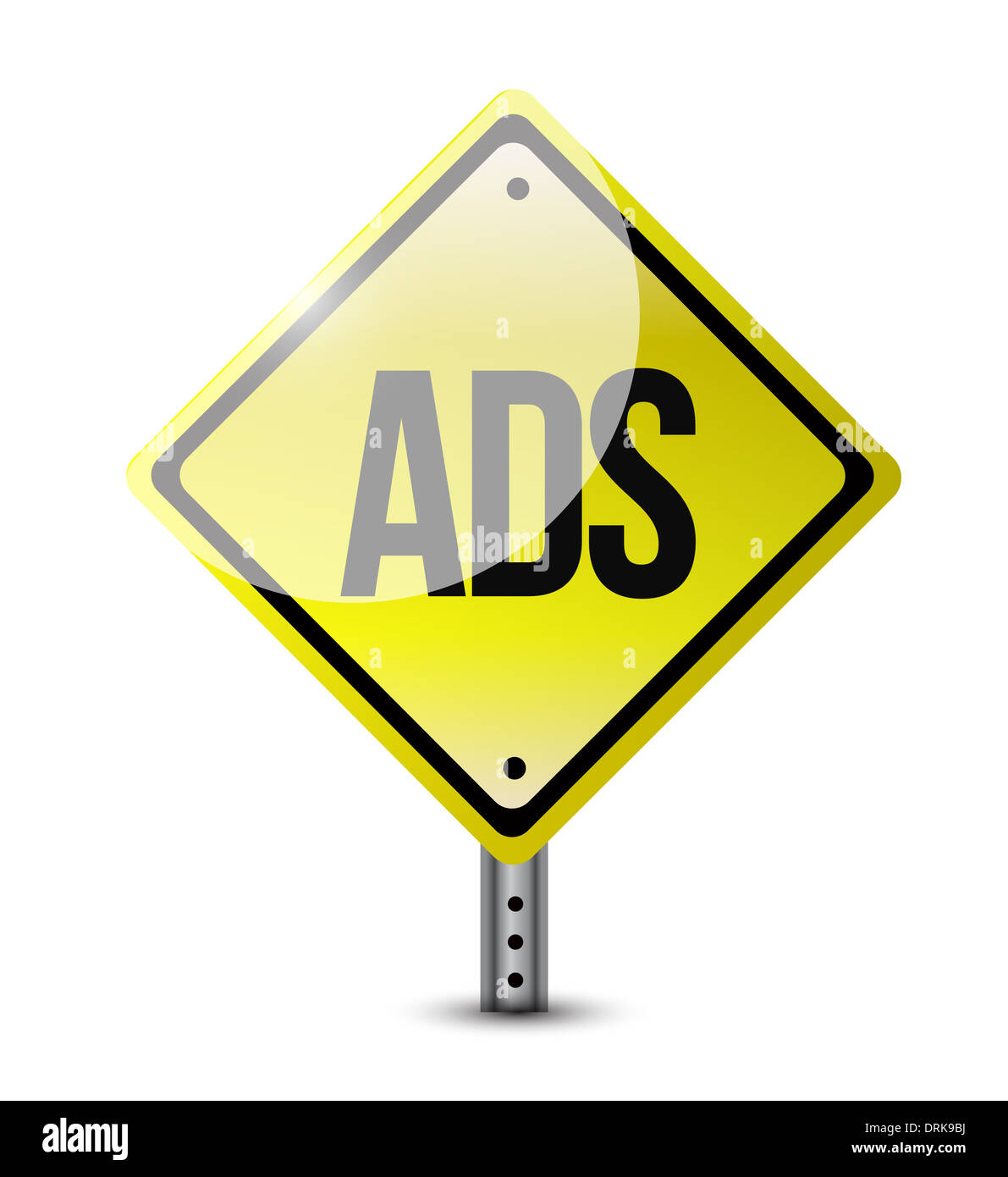 to many ads road sign illustration design over a white background Stock ...