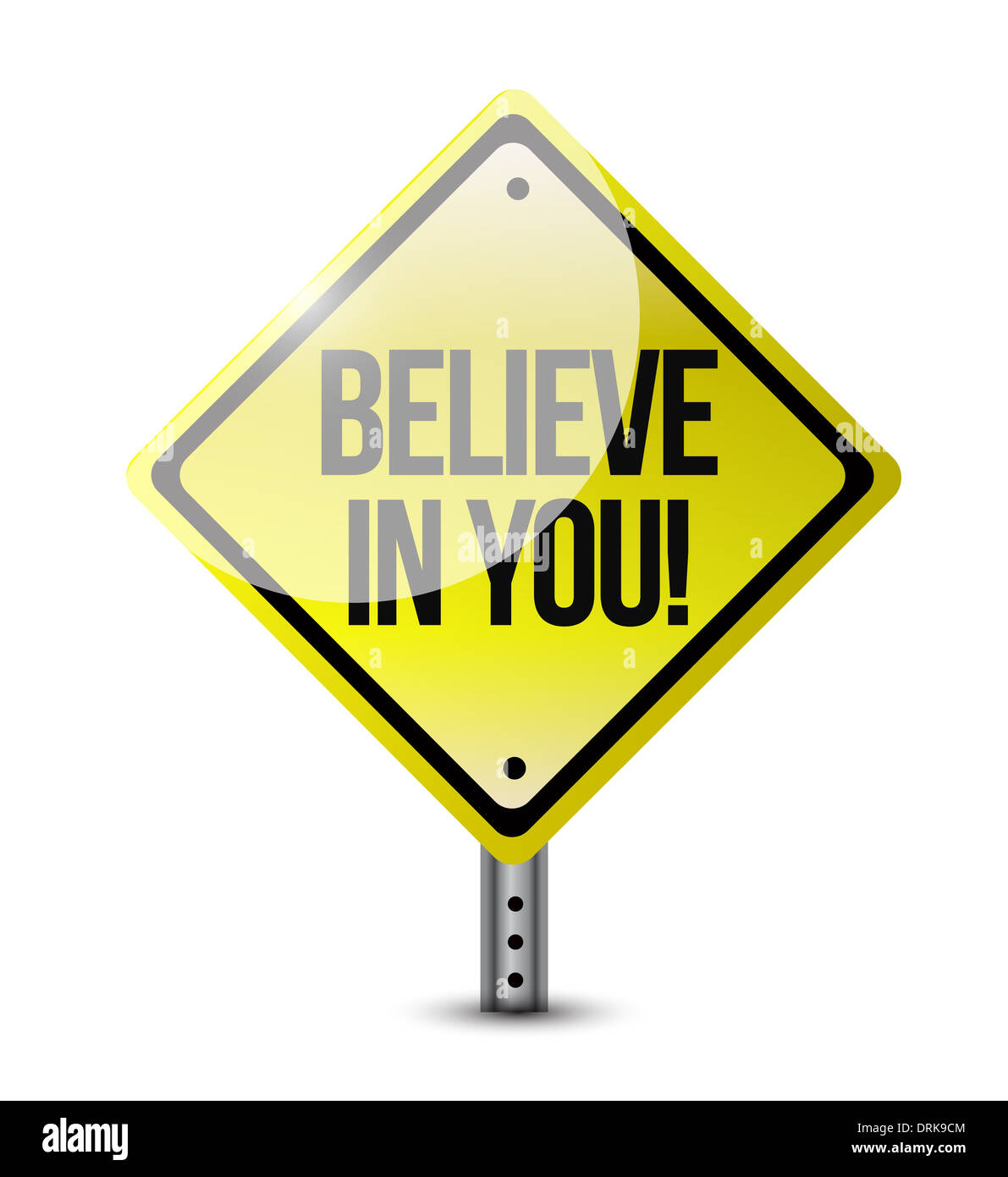 believe in yourself road sign illustration design over white Stock ...