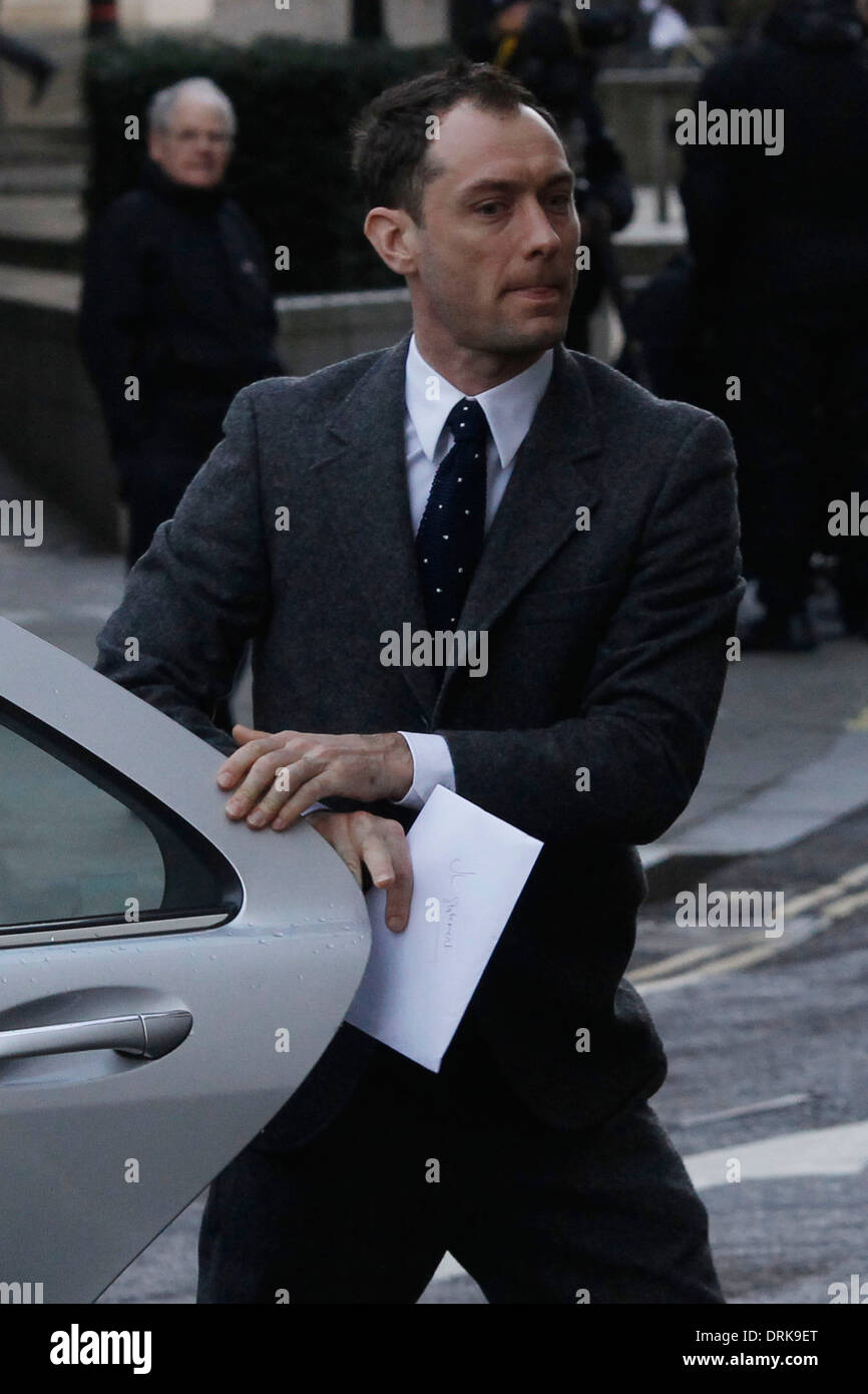 British actor Jude Law arrives at the Old Bailey Criminal Court to give ...