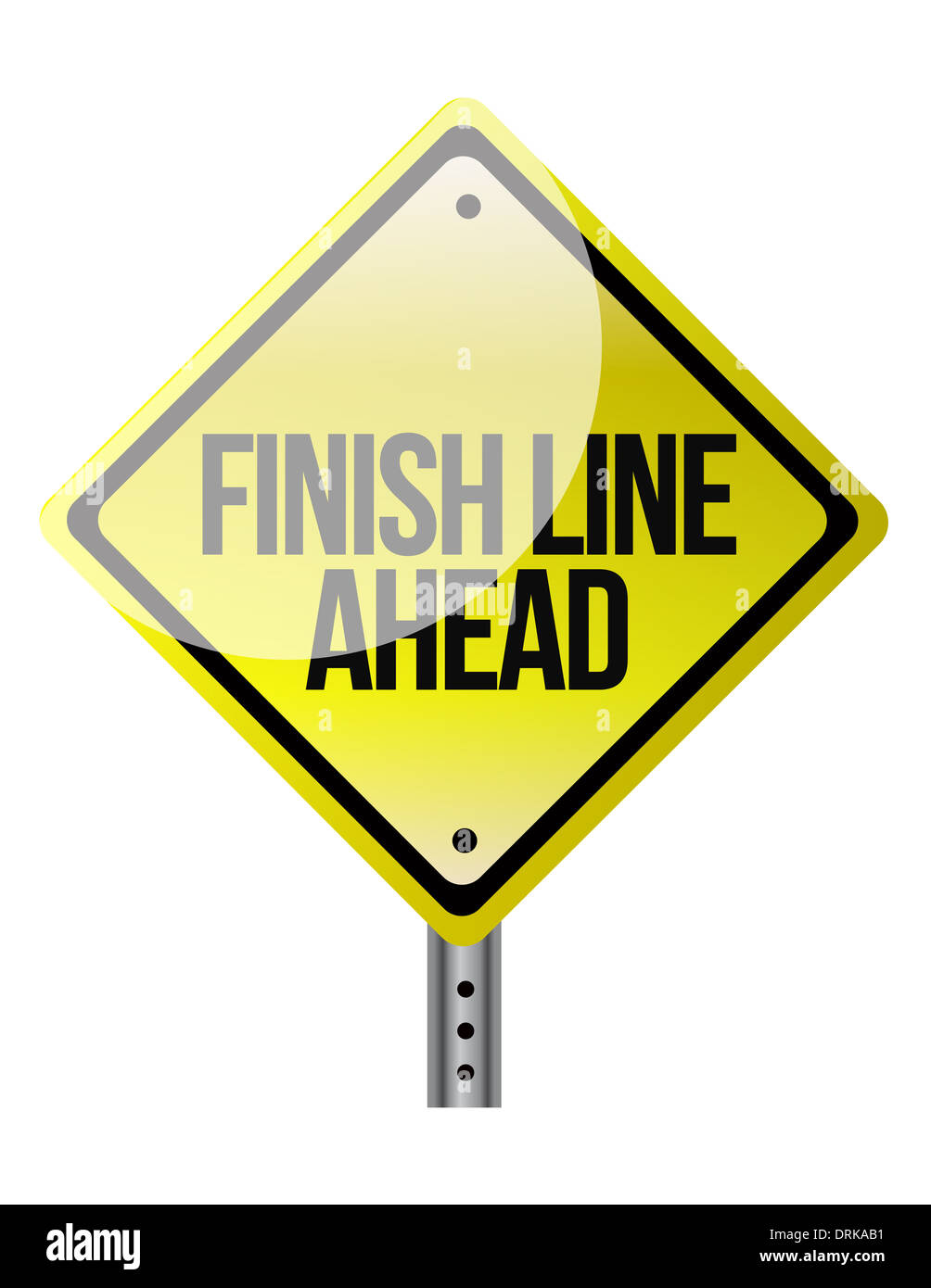 A road sign announcing the finish line coming up. illustration design ...
