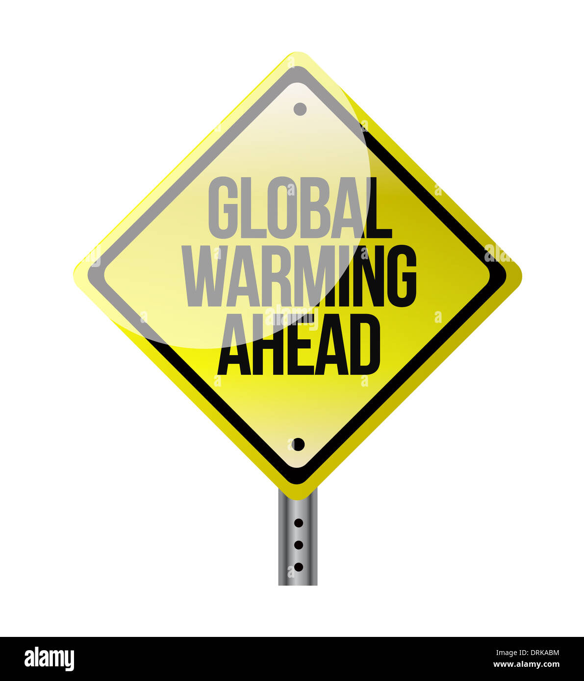 global warming yellow road sign illustration design Stock Photo - Alamy