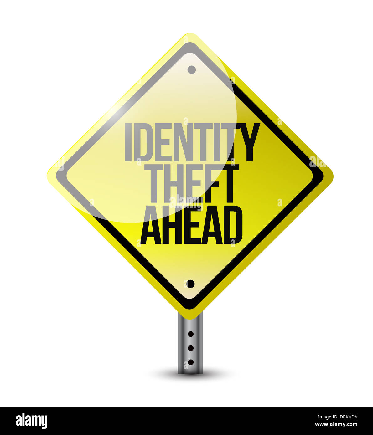 identity theft ahead road sign illustration design over a white ...