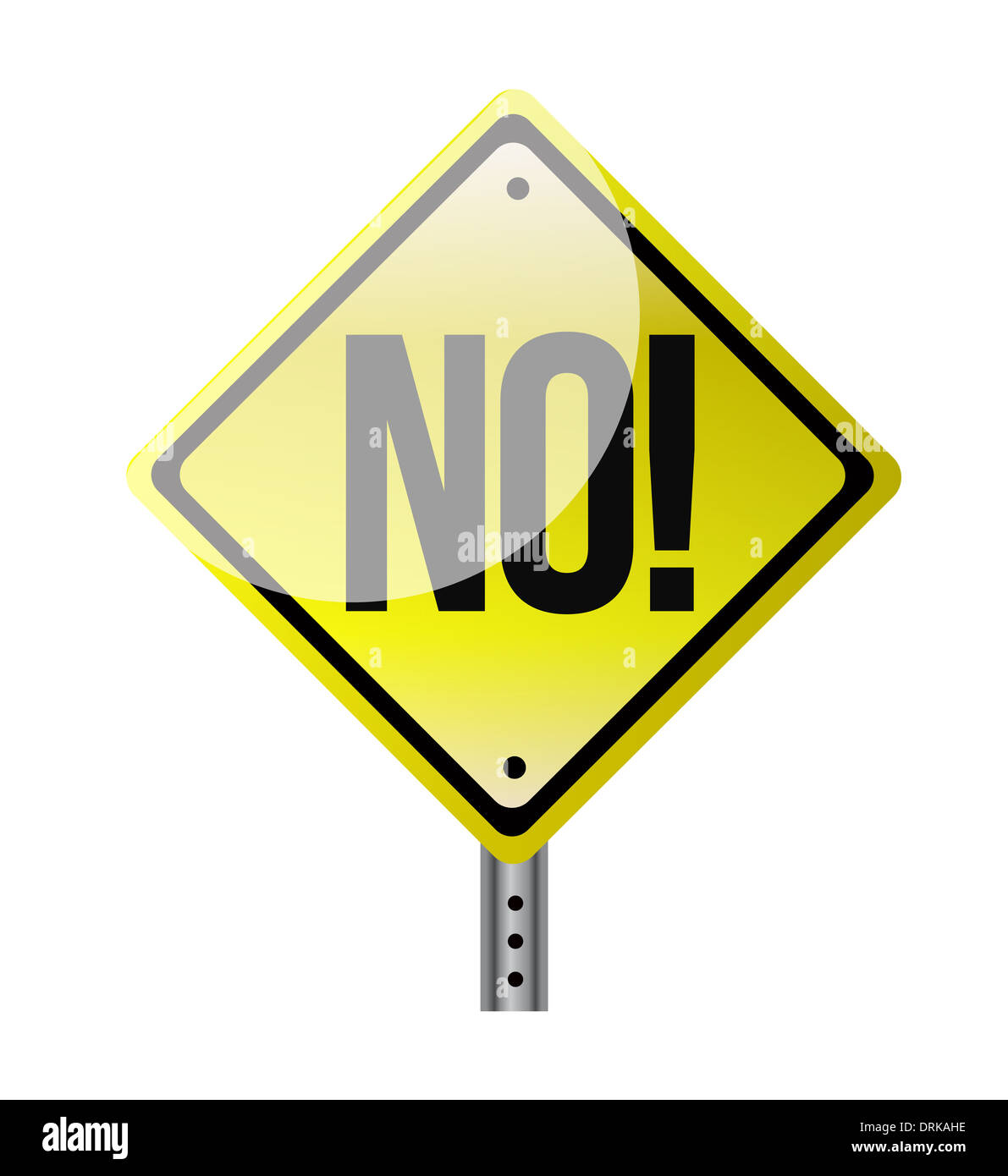 Illustration depicting a sign with a no concept. design over white ...