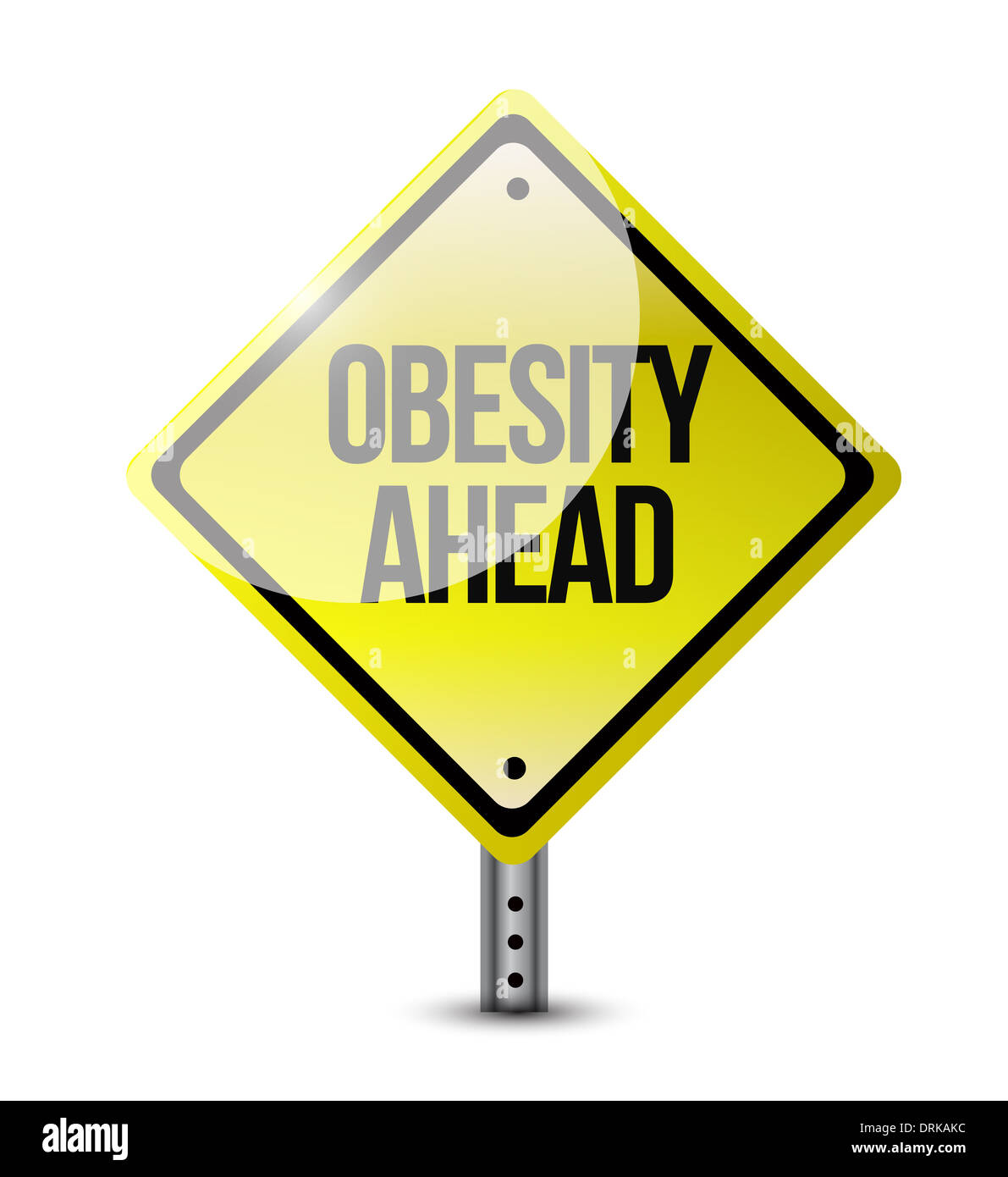 obesity ahead road sign illustration design over a white background ...