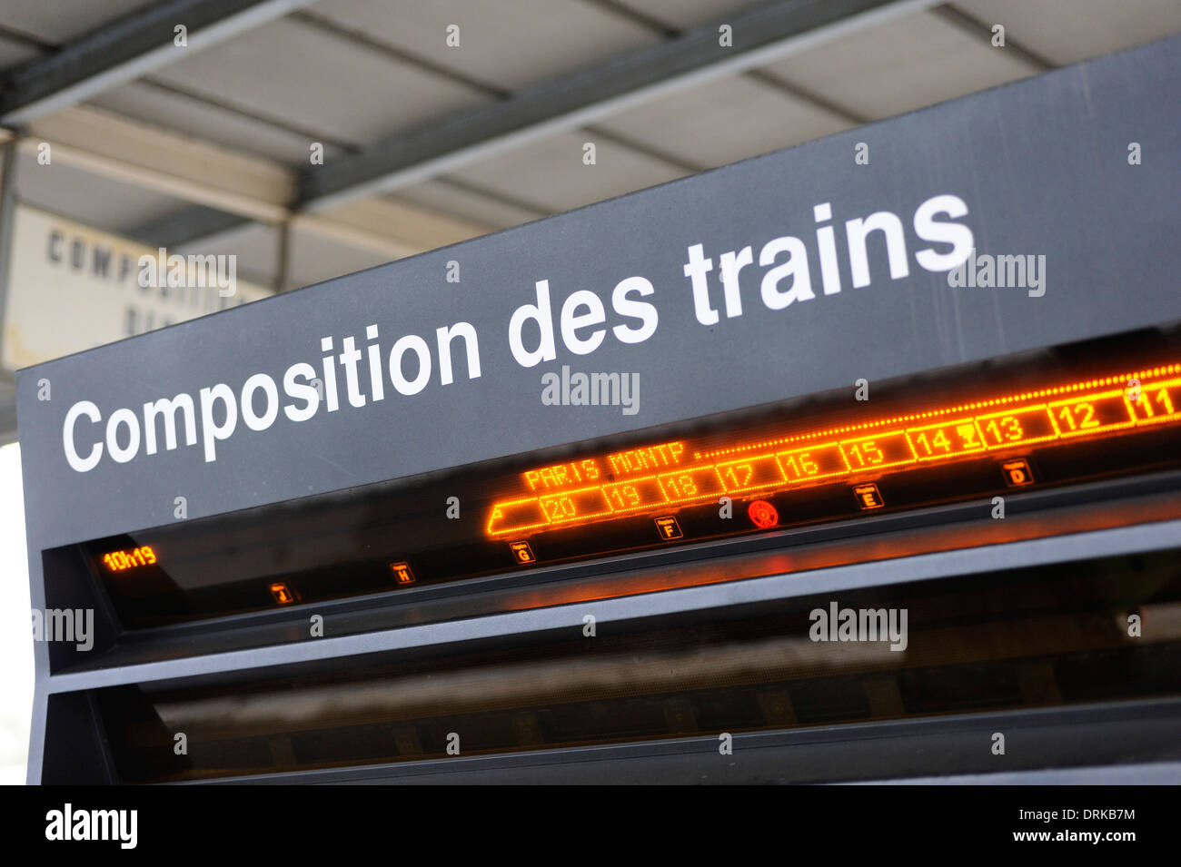 Stock Photo of train platform sign in France Stock Photo - Alamy