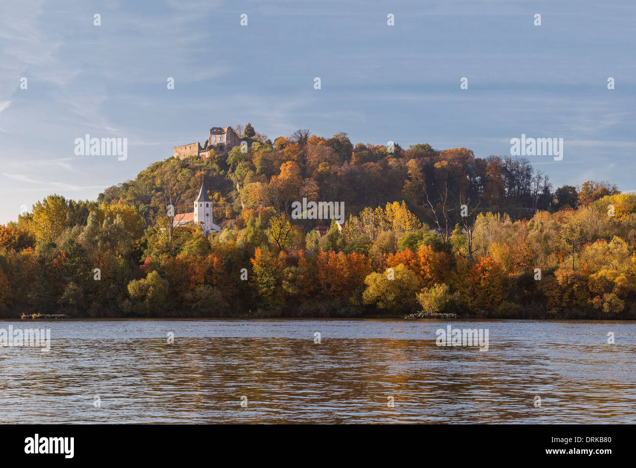 Germany, Bavaria, Upper Palatinate, Donaustauf, View of the castle ...