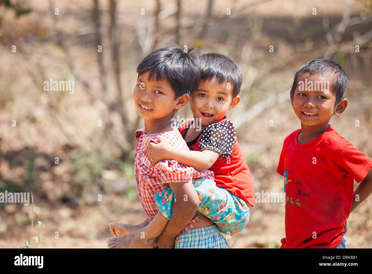 Burmese children, Bagan, Myanmar Stock Photo - Alamy