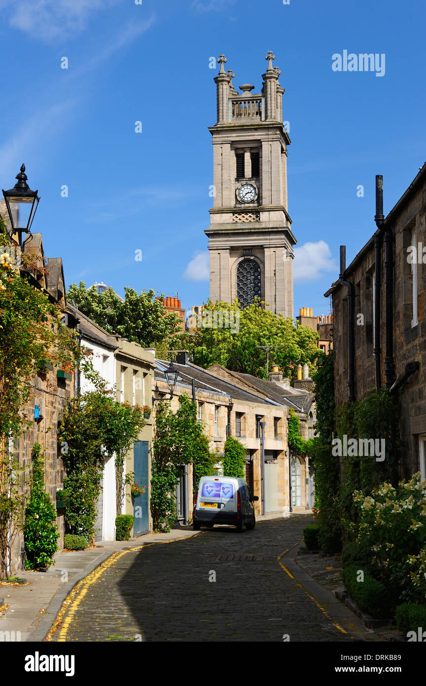 St Stephen's Church Tower from Circus Lane in Stockbridge, Edinburgh ...