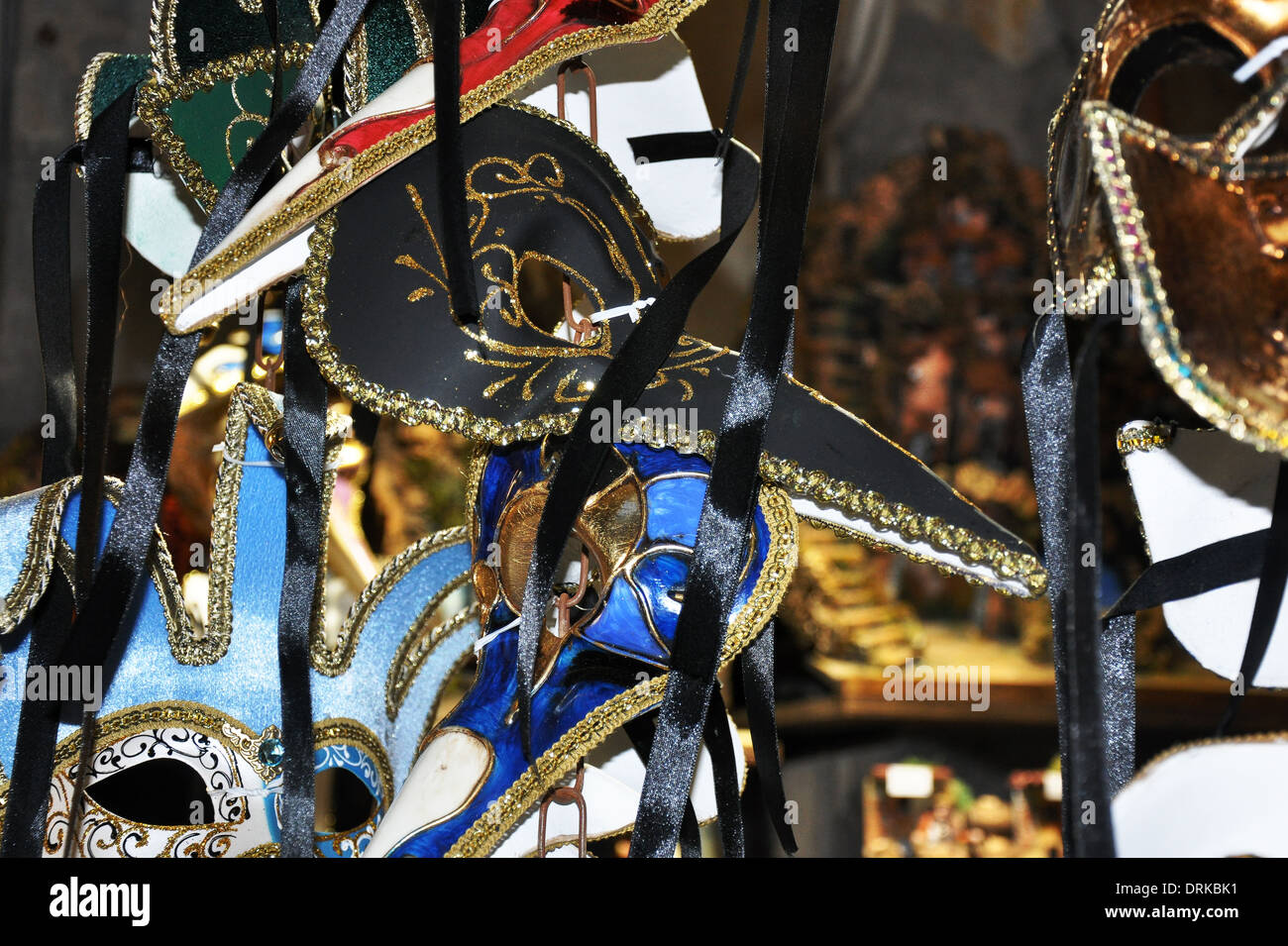 carnival masks exposed in a market Stock Photo - Alamy