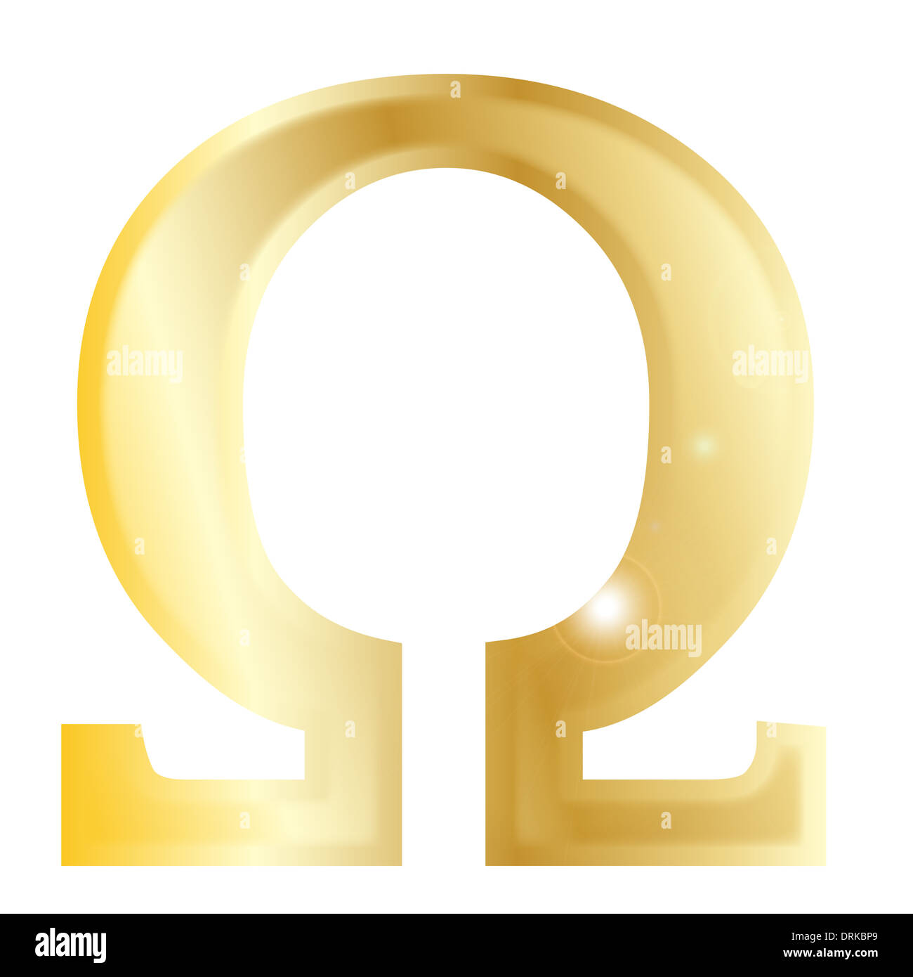Omega- a letter from the Greek alphabet isolated over a white ...