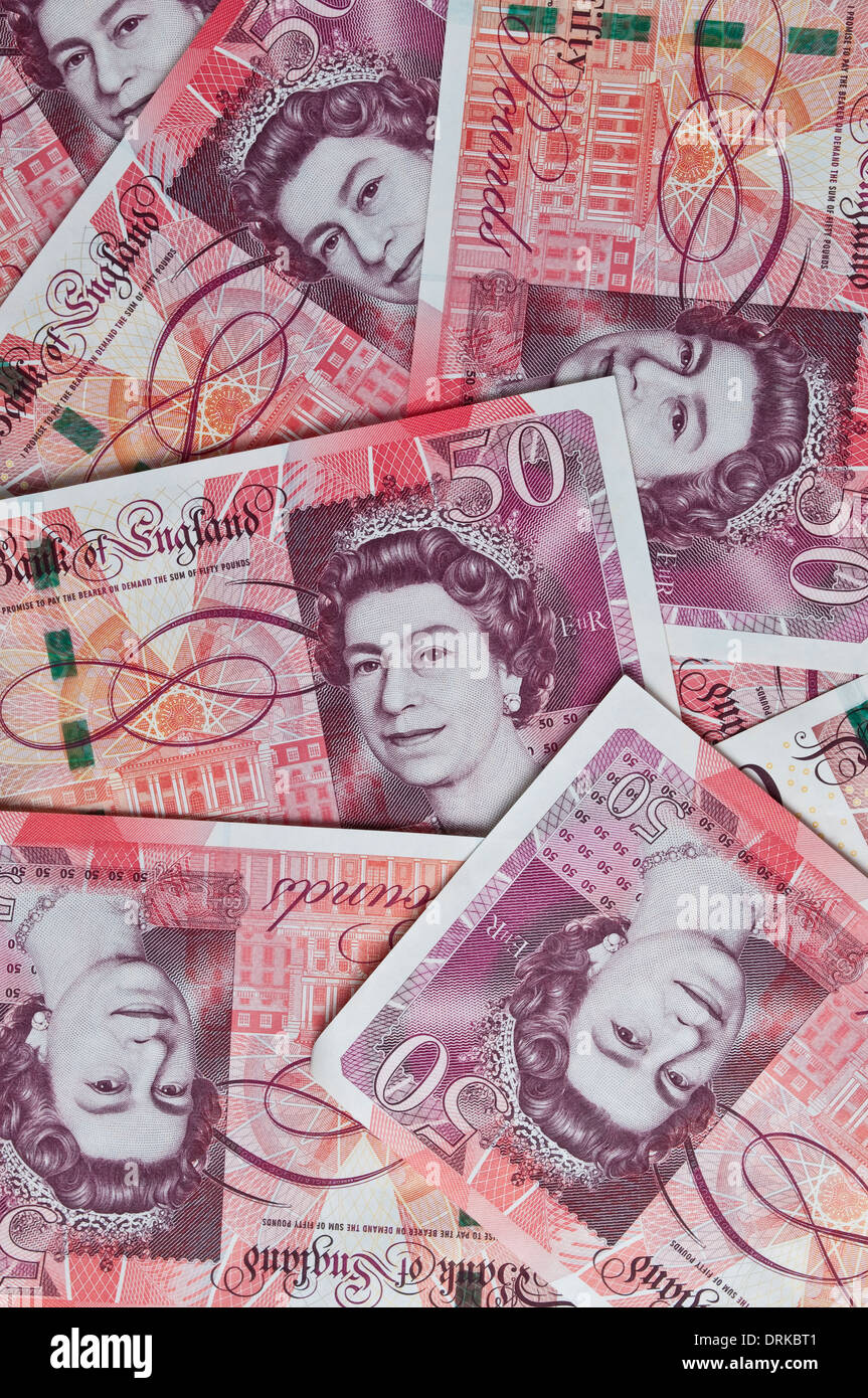 Fifty pound banknotes Stock Photo - Alamy