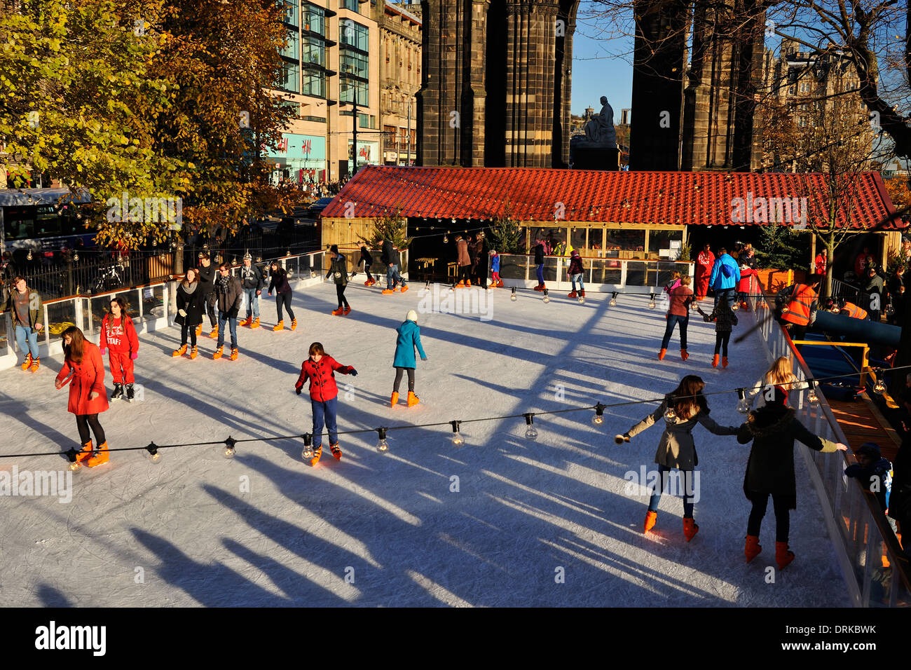 Christmas ice rink - Princes Street Gardens, Edinburgh, Scotland Stock ...