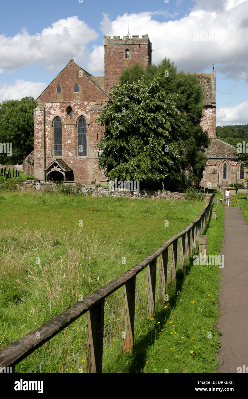 Exterior view of Abbey Dore, Golden Valley, Herefordshire, England, UK ...