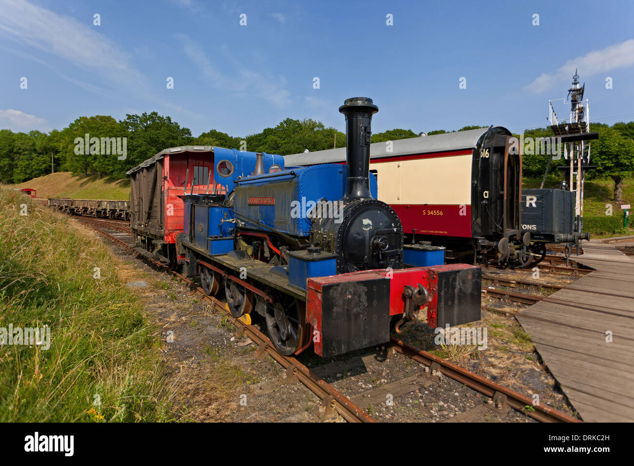 Old steam engine and a carriage Stock Photo - Alamy