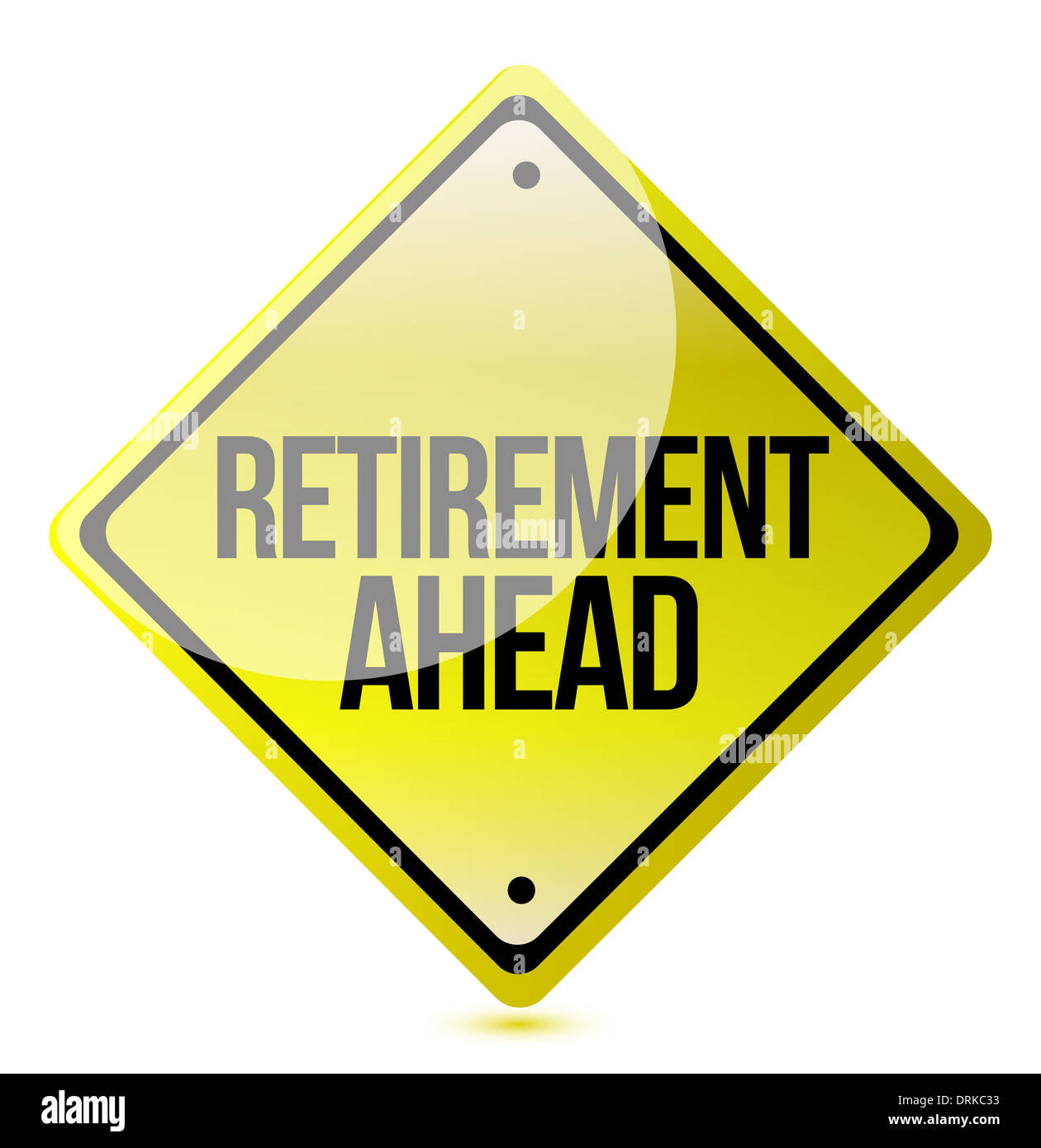 Caution - Retirement Ahead yellow street sign over white Stock Photo ...