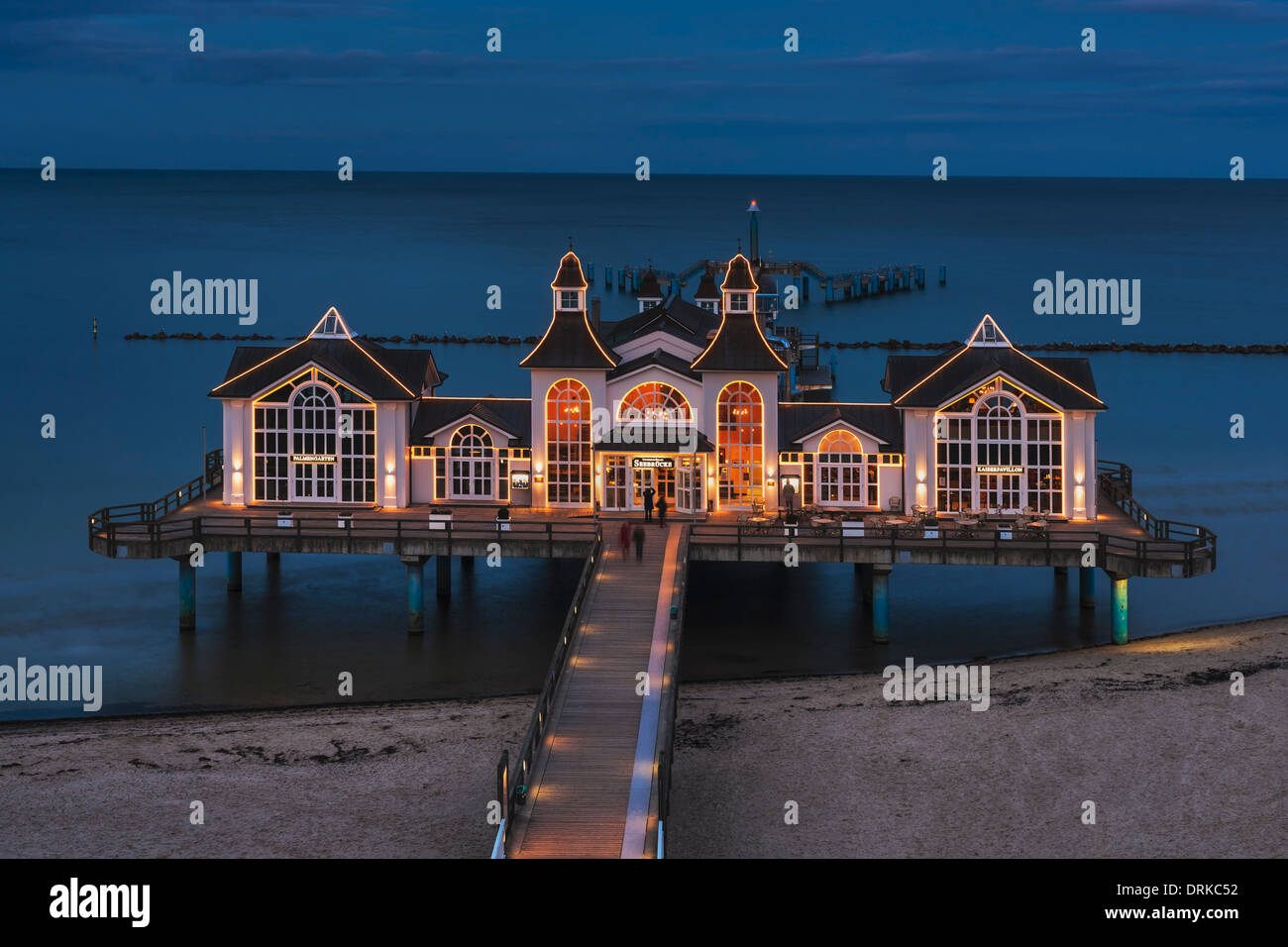 The Sellin Pier is a pier at the Baltic Sea, Sellin, Ruegen Island ...