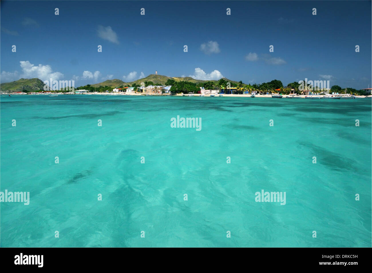 landscape of La Gran Roque, fishers village. La Gran Roque Island ...
