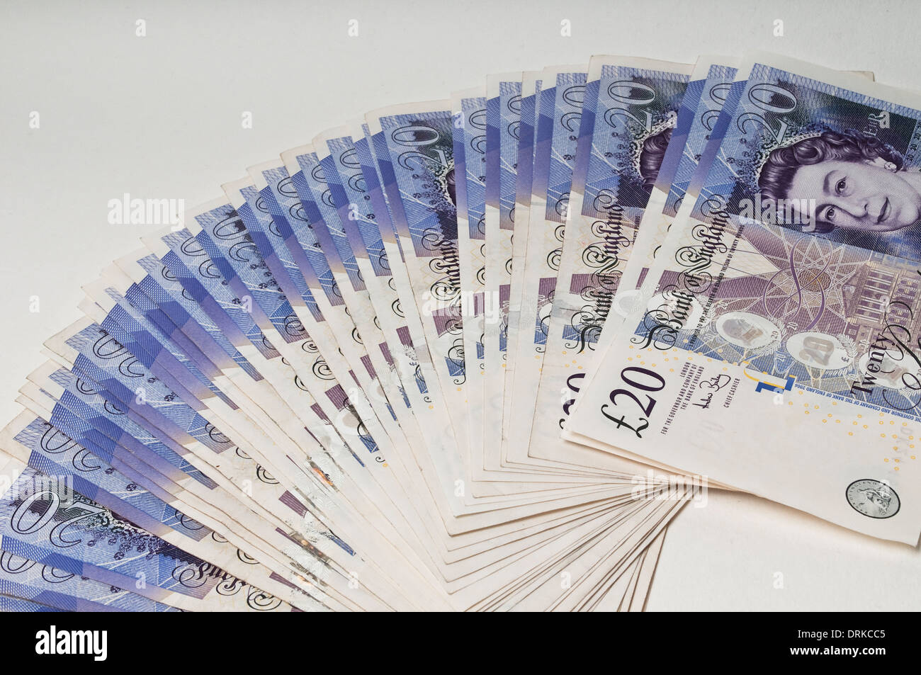 Fan of twenty pound notes Stock Photo - Alamy