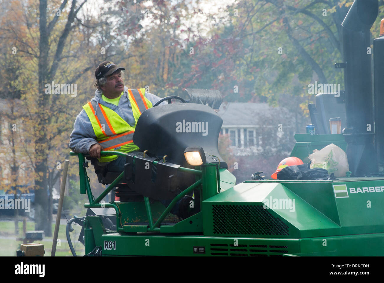 Paving machine at work Stock Photo - Alamy