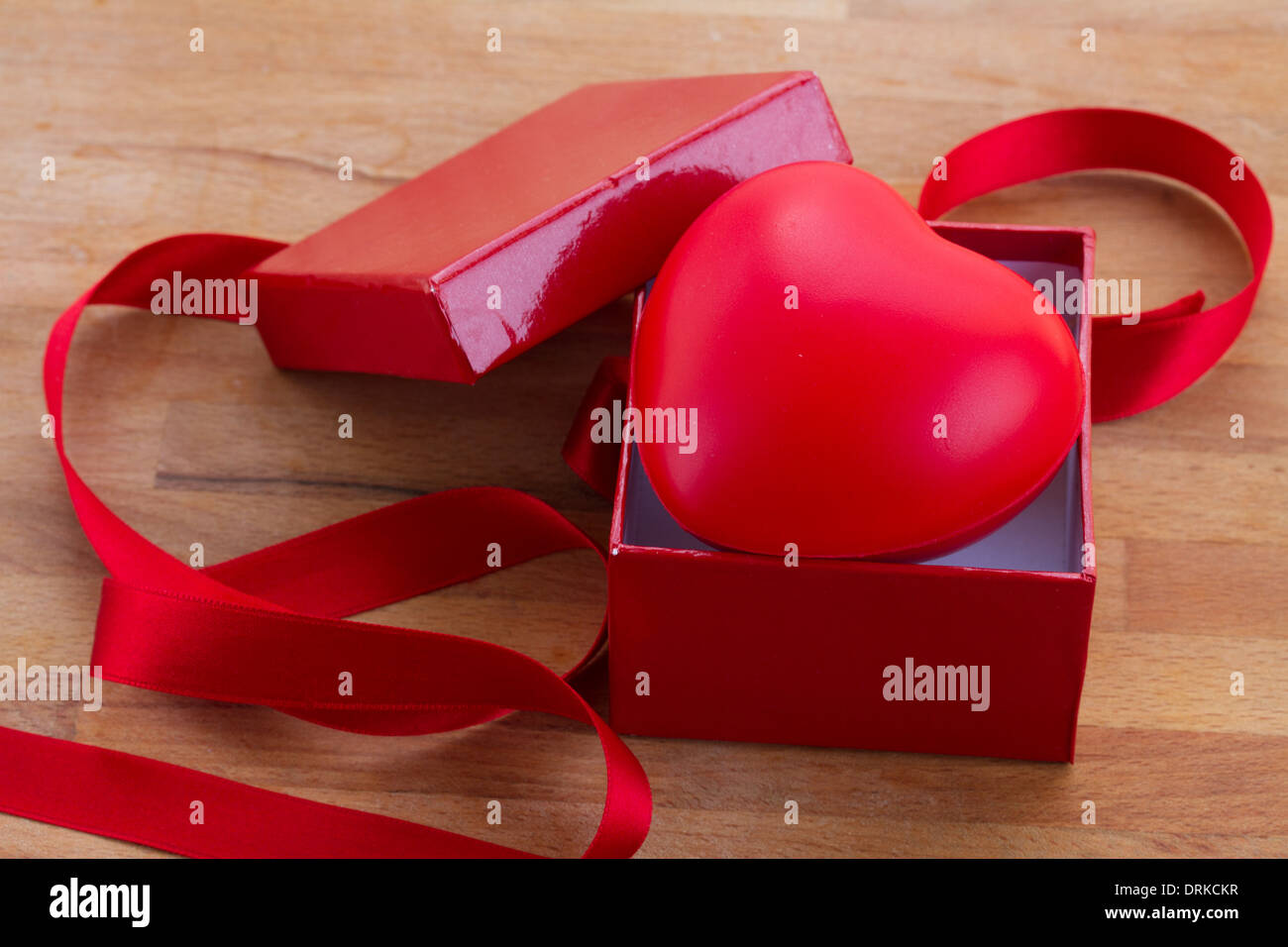 red heart in box for valentines day Stock Photo - Alamy