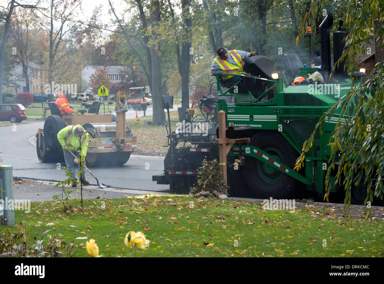 Paving machine at work Stock Photo - Alamy